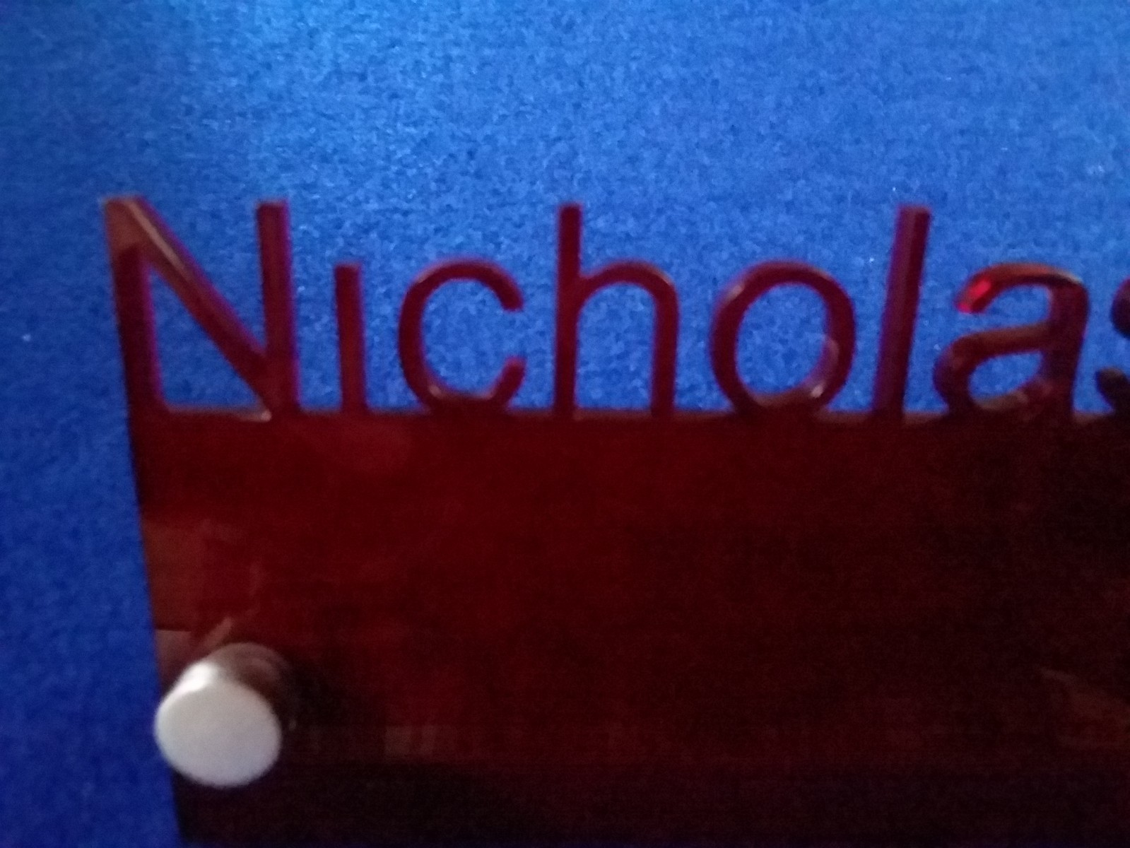 Personalized Acrylic Glass NAME PLATE BAR Desk Upscale Standoffs Cut ...