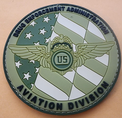 DEA DRUG ENFORCEMENT ADMINISTRATION AVIATION DIVISION GREEN PVC HOOK ...