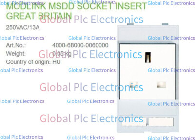 4000-68000-0060000 MURR MODLINK MSDD SOCKET INSERT GREAT BRITAIN 250VAC ...