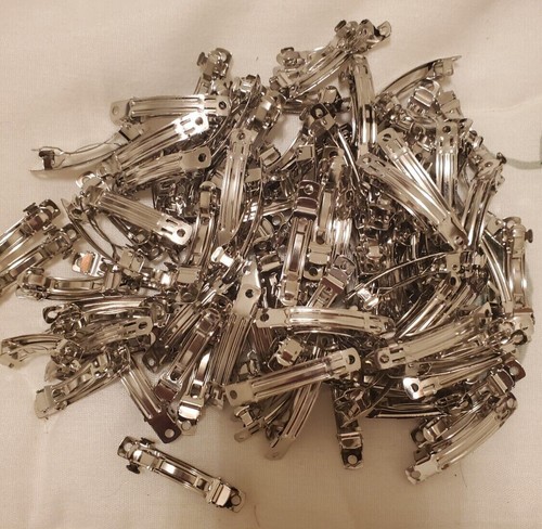 Lot of 40 Girls Hair Clips Metal Snap No Slip for crafting 1 and 1/2 ...