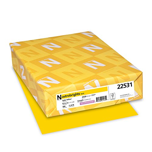 Wausau Paper 22531 Astrobrights Color Paper, 8.5” x 11”Solar Yellow ...