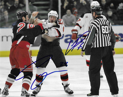 Colton Orr & Cam Janssen Signed Autograph New York Rangers NJ Devils ...
