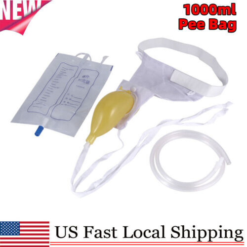 Portable Urine Leg Bag Collector Catheter Male Wearable Mens Urinal KIT ...
