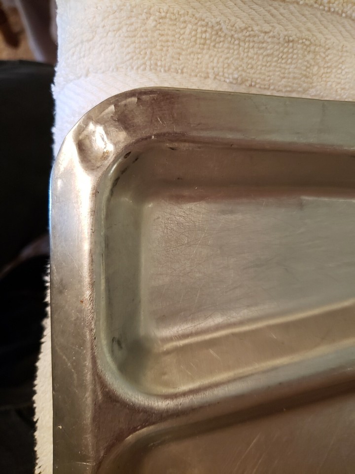 6 VTG USN Military Mess Hall Cafeteria Trays Stainless Steel Metal B1 ...