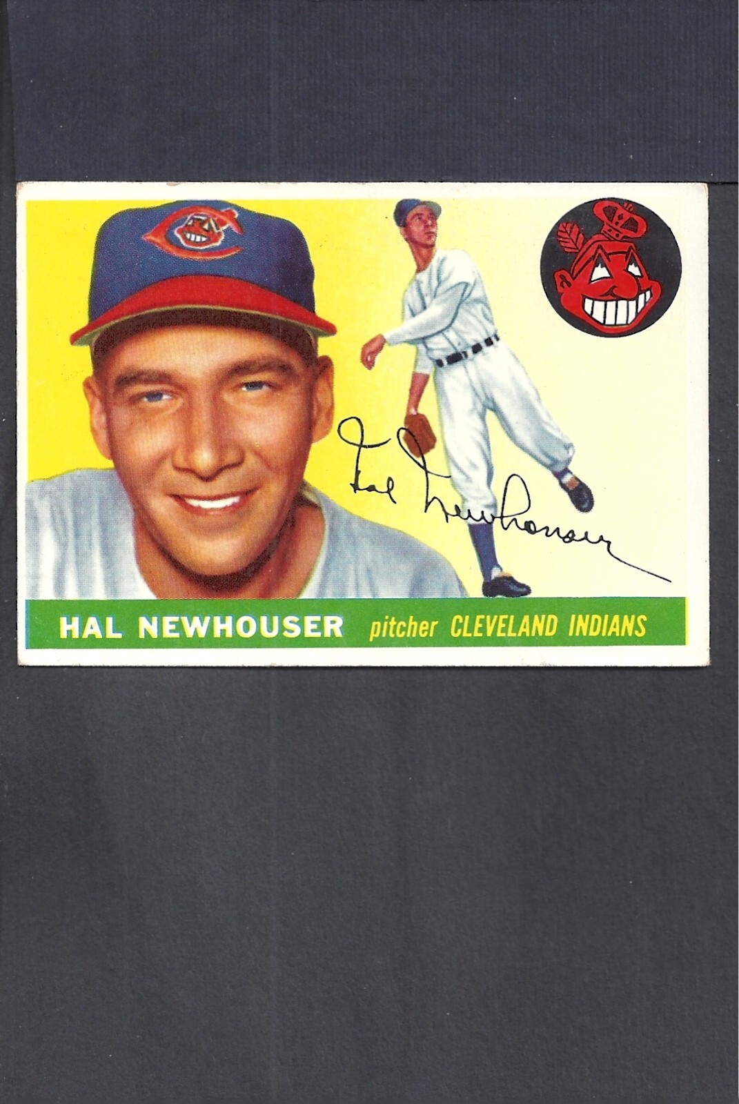 1955 TOPPS #24 HAL NEWHOUSER-1--BV $120--INDIANS--NO CREASES--EX/EX/MT ...