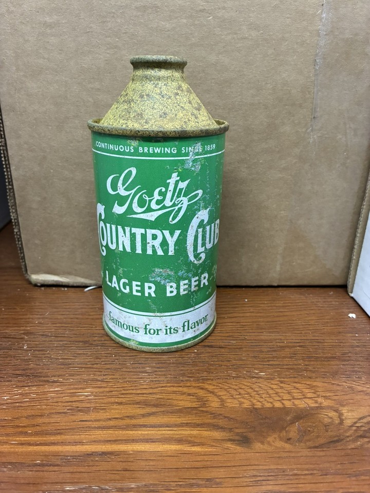 GOETZ COUNTRY CLUB Lager Beer Cone Top can ST. JOSEPH MO Goetz Brewery ...