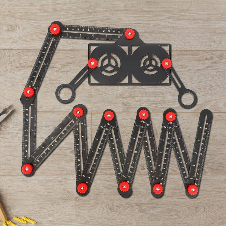 Multi Angle Measuring Ruler with Opening Locator Folding Ruler (12 ...