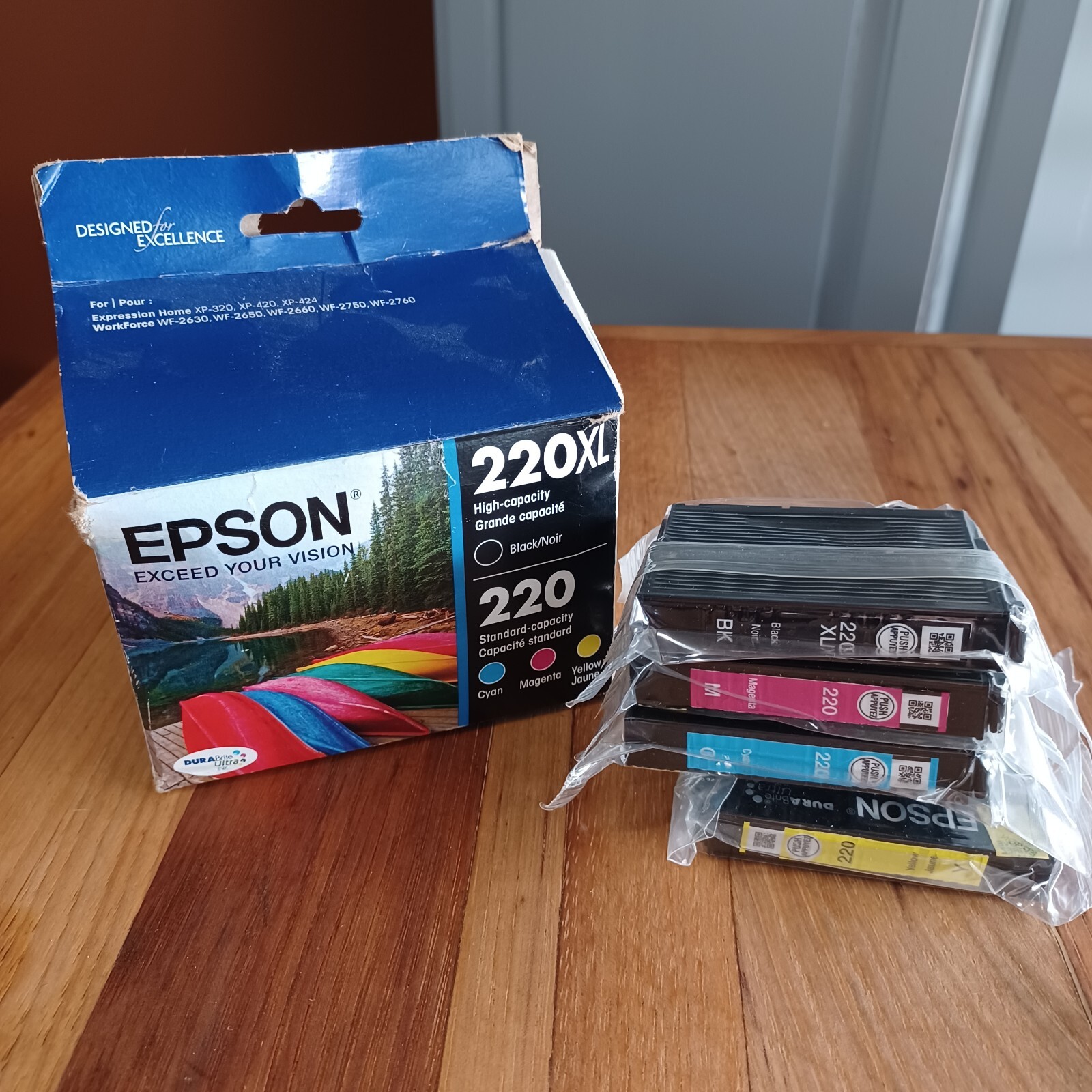 Epson 220XL Black 220XL CMY Color Ink Cartridge Pack Sealed OEM 01/2022 ...