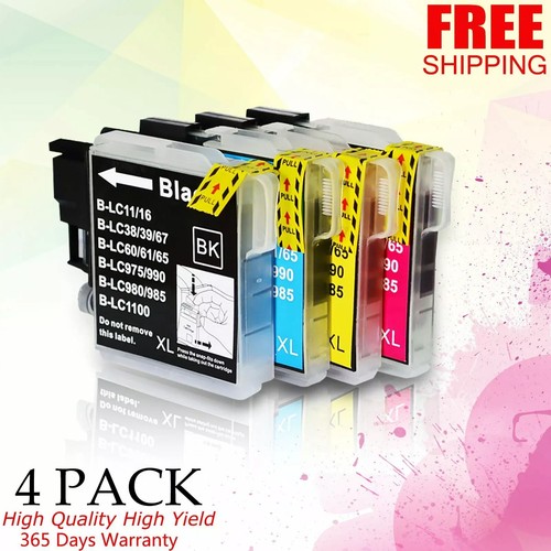 4 Pack LC61 XL Ink cartridge For Brother MFC-290C 295CN 495CW 490CW ...