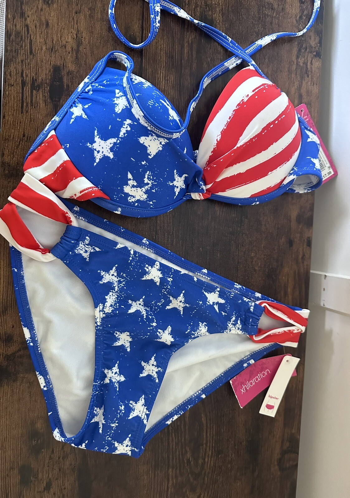 Womens Bikini Top And Bottom Xhilaration Stars And Stripes Size Small Ebay
