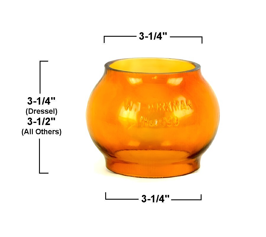 Amber Railroad Lantern Globe KERO Adlake Armspear Handlan Dietz WT ...