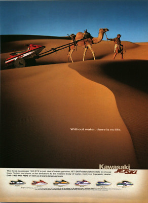 1997 PRINT AD - KAWASAKI JET SKI WATERCRAFT 1100 STX AD - NO WATER , NO ...