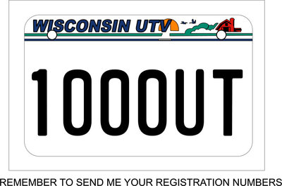 UTV license Plate, Wisconsin Style UTV License Plate | eBay