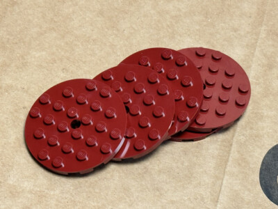LEGO Parts - Dark Red Plate, Round 6 x 6 with Hole - No 11213 - QTY 5 ...