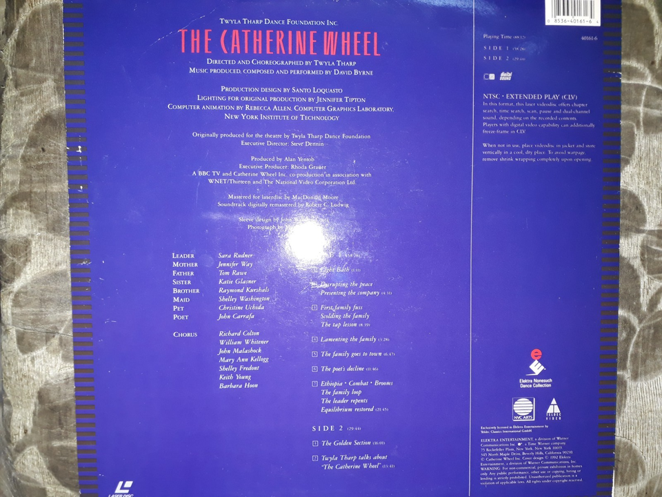 THE CATHERINE WHEEL--DAVID BYRNE__TALKING HEADS---MUSIC LASER DISC ...