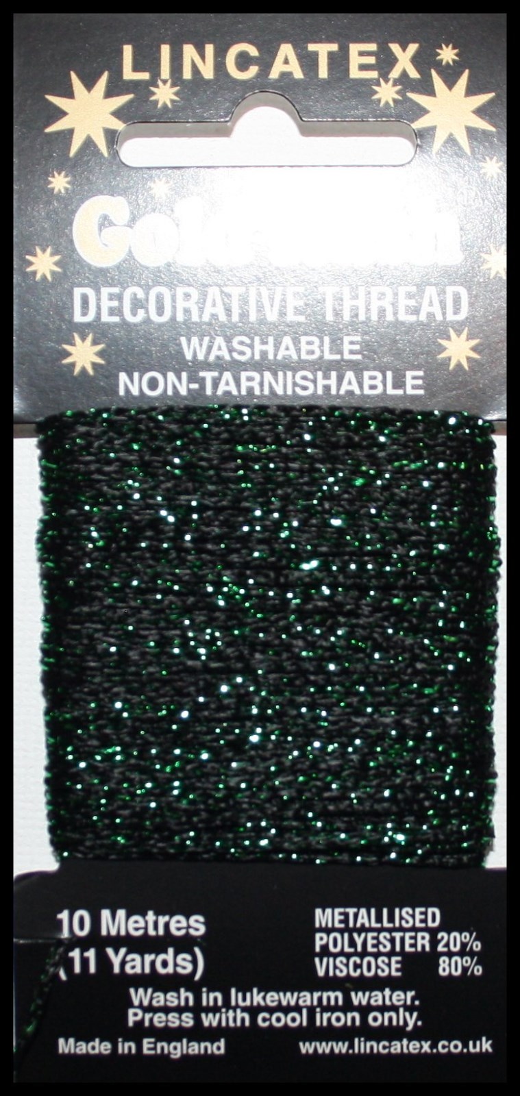 DECORATIVE METALLIC GLITTER THREAD EMBRIODERY 30 COLOURS LINCATEX GOLD ...