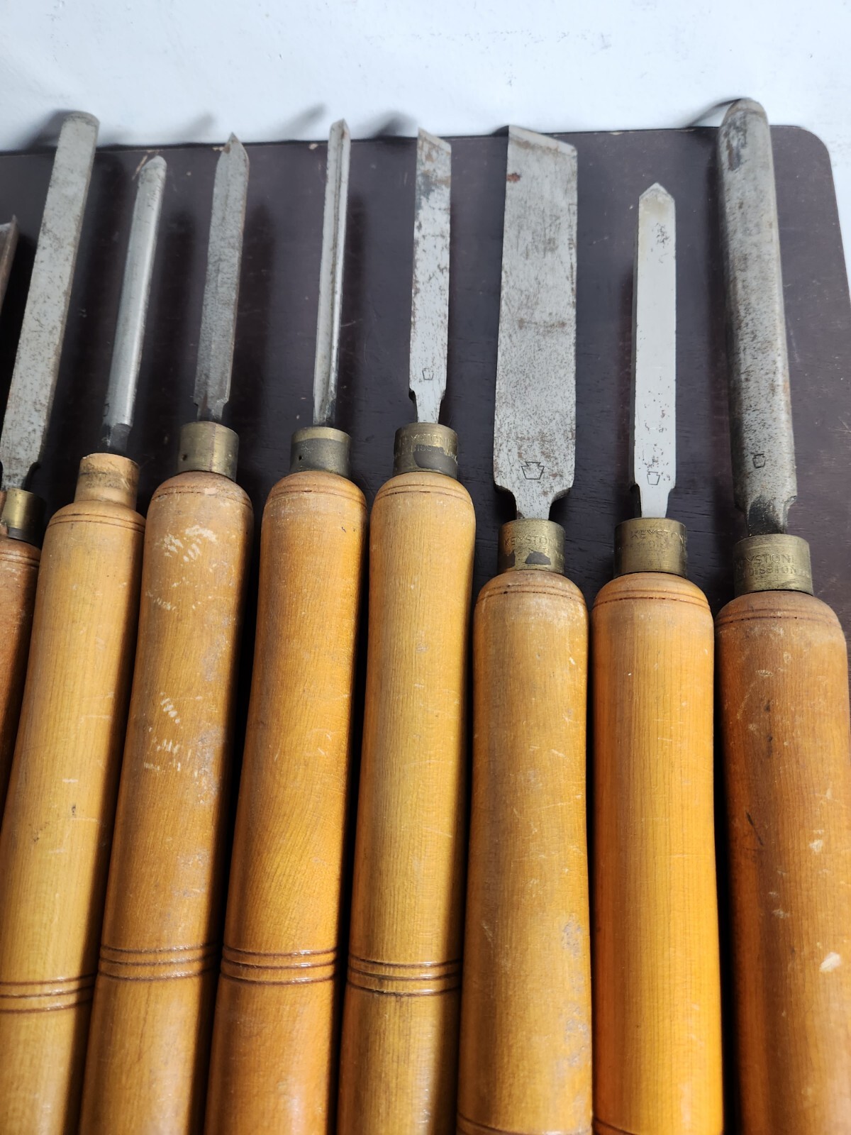 Set of 10 Vintage Disston Keystone USA Wood Lathe Turning Tools Chisels ...
