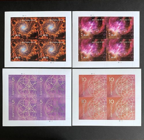 USA 2022 2023 2025 Stamps MNH Spiral Galaxy Star Cluster Block Sheets ...