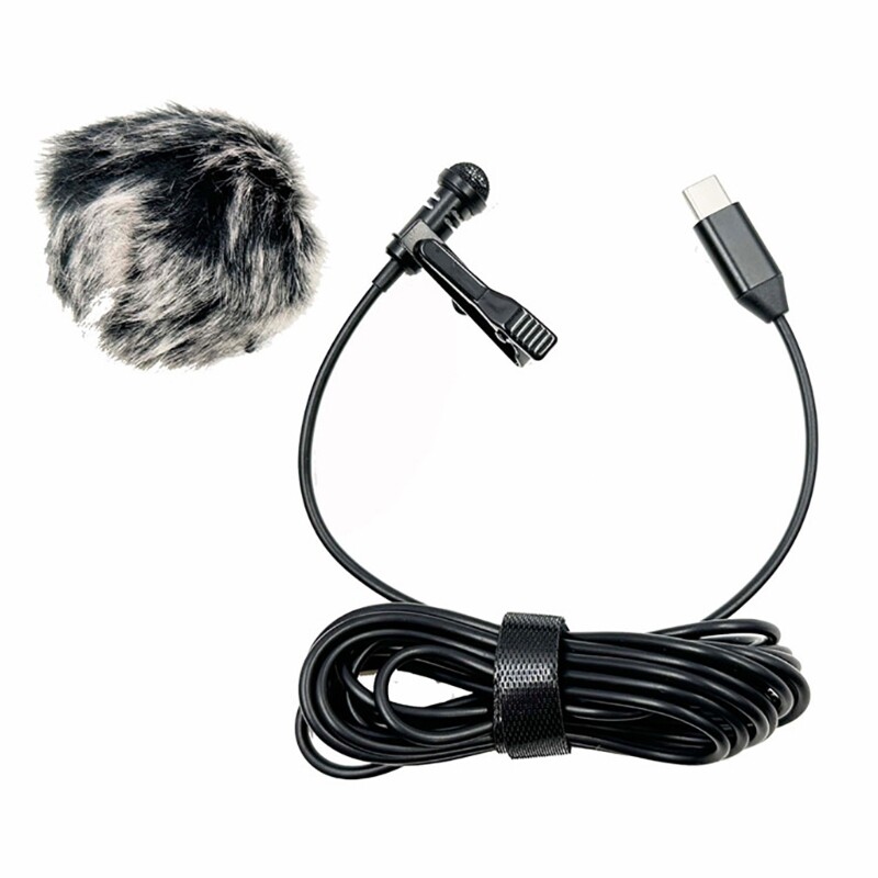 Travel Friendly Type C Lavalier Mic Clear Recording High Sensitivity ...