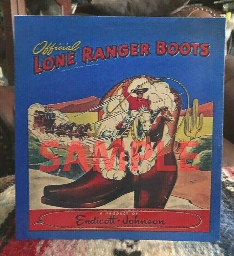 Lone Ranger "Boots" Boxtop Repro Tabletop Display Standee 8 1/2 W X 7 1 ...