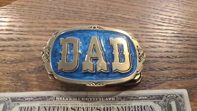 Vintage 1985 "Dad" The Great American Buckle Co. Made In USA Brass Belt ...