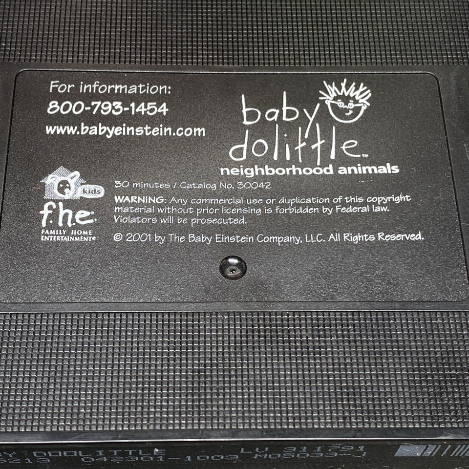 Baby Dolittle Neighborhood Animals VHS 2001 Children’s Video Educational Movie 632763004232| eBay
