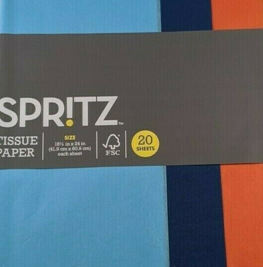 Spritz Tissue Paper Light Dark Blue Orange 20 Sheets Gift Wrapping spritz-tissue-paper-light-dark-blue-orange-20-sheets-gift-wrapping