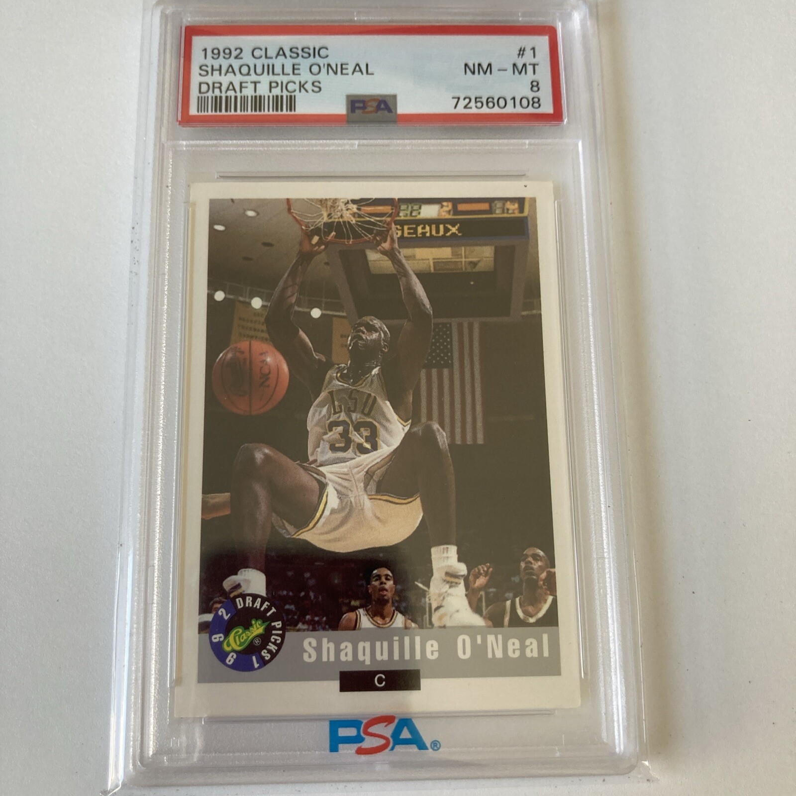 1992 Classic Draft Picks #1 Shaquille O'Neal RC Rookie Graded SHAQ LSU ...
