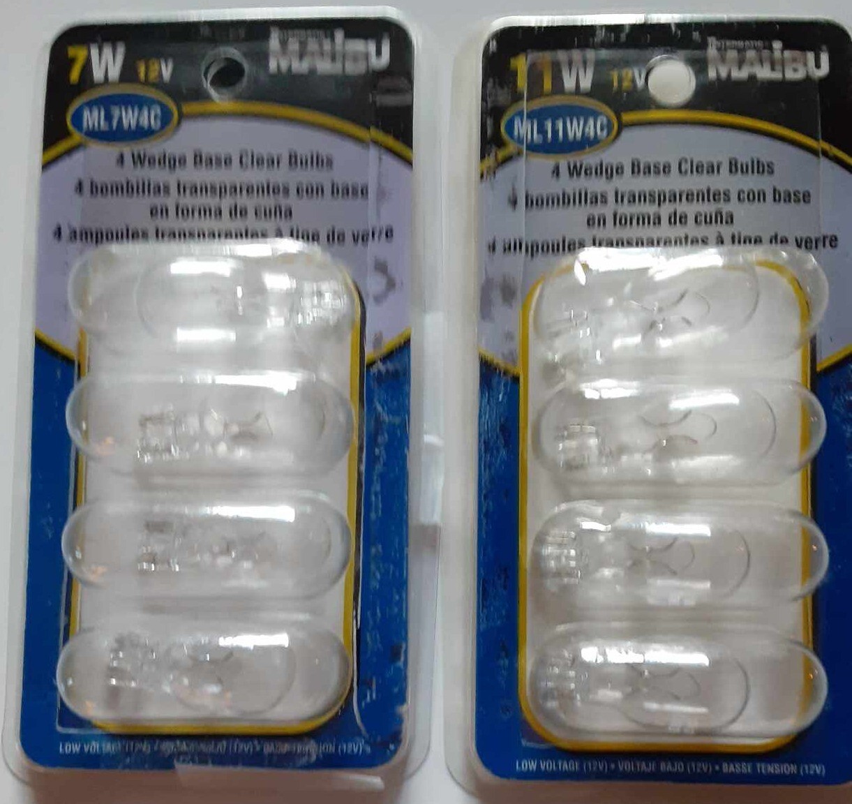 MALIBU 7W & 11W (all 12V) Landscape Wedge Base Clear Light Bulbs ML7W4C ...