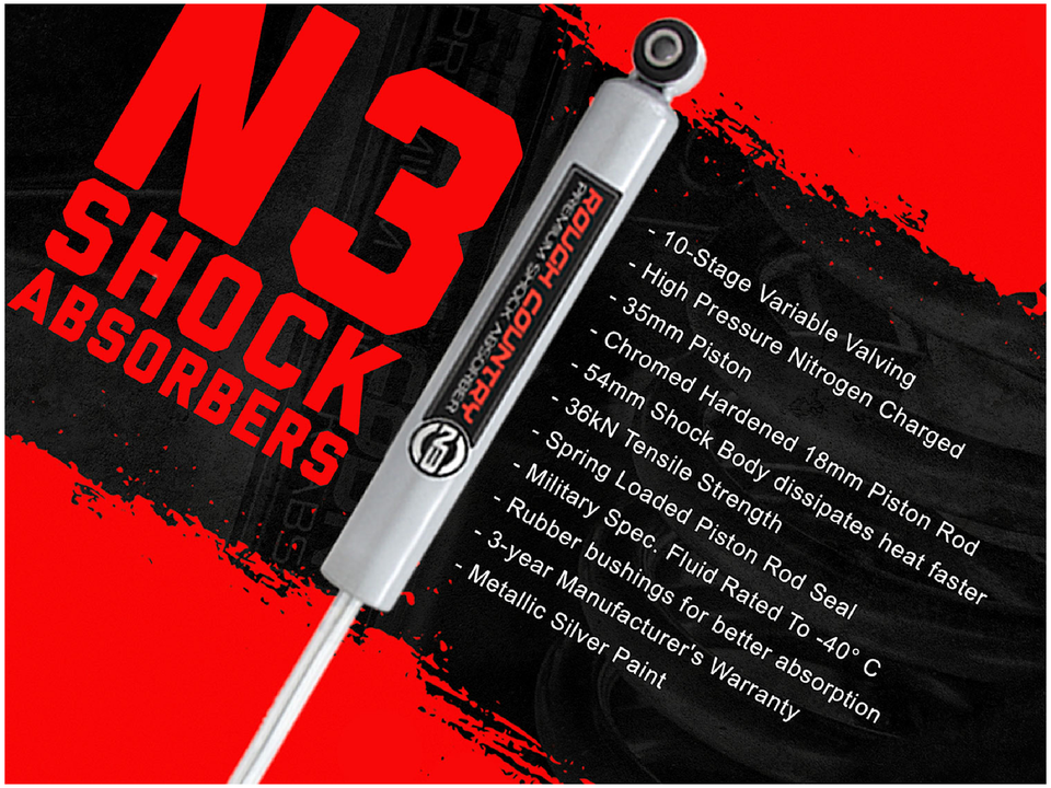 Rough Country 0-2" N3 Rear Shocks for 05-23 Toyota Tacoma - 23269_N | eBay