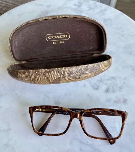 Women's COACH Designer Addison Brown Ocelot Tortoise Gold Eyeglasses ...