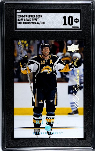 2008-09 Upper Deck EXCLUSIVES #279 CRAIG RIVET /100 BUFFALO SABRES ...