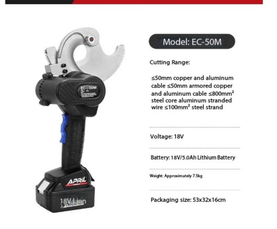 Rechargeable Electric Ratchet Cable Cutter EC-50M/65M Handheld | eBay