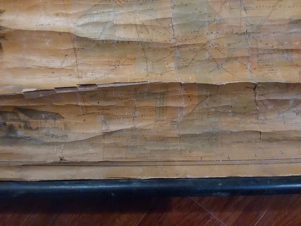 ORIGINAL 1858 Map Lower Makefield Township Bucks County Pennsylvania PA ...