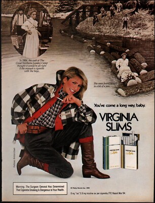 1984 Vintage ad Virginia Slims Cigarettes Sexy Model 80's Fashion 09/20 ...