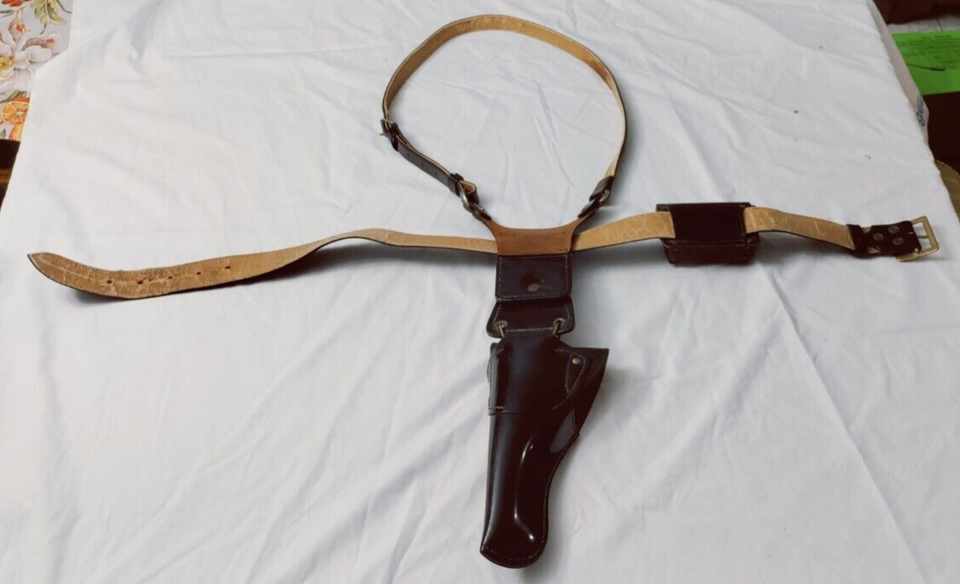 Vintage Police/Highway/Military Leather Flap Holster Cross Body ...