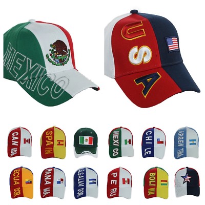 World Flag Baseball Cap USA Mexico Canada South America Central America ...