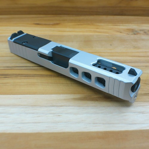 Glock 19 Complete Slide gen3 BRUSHED SILVER RMR Top Port PORTED Black ...