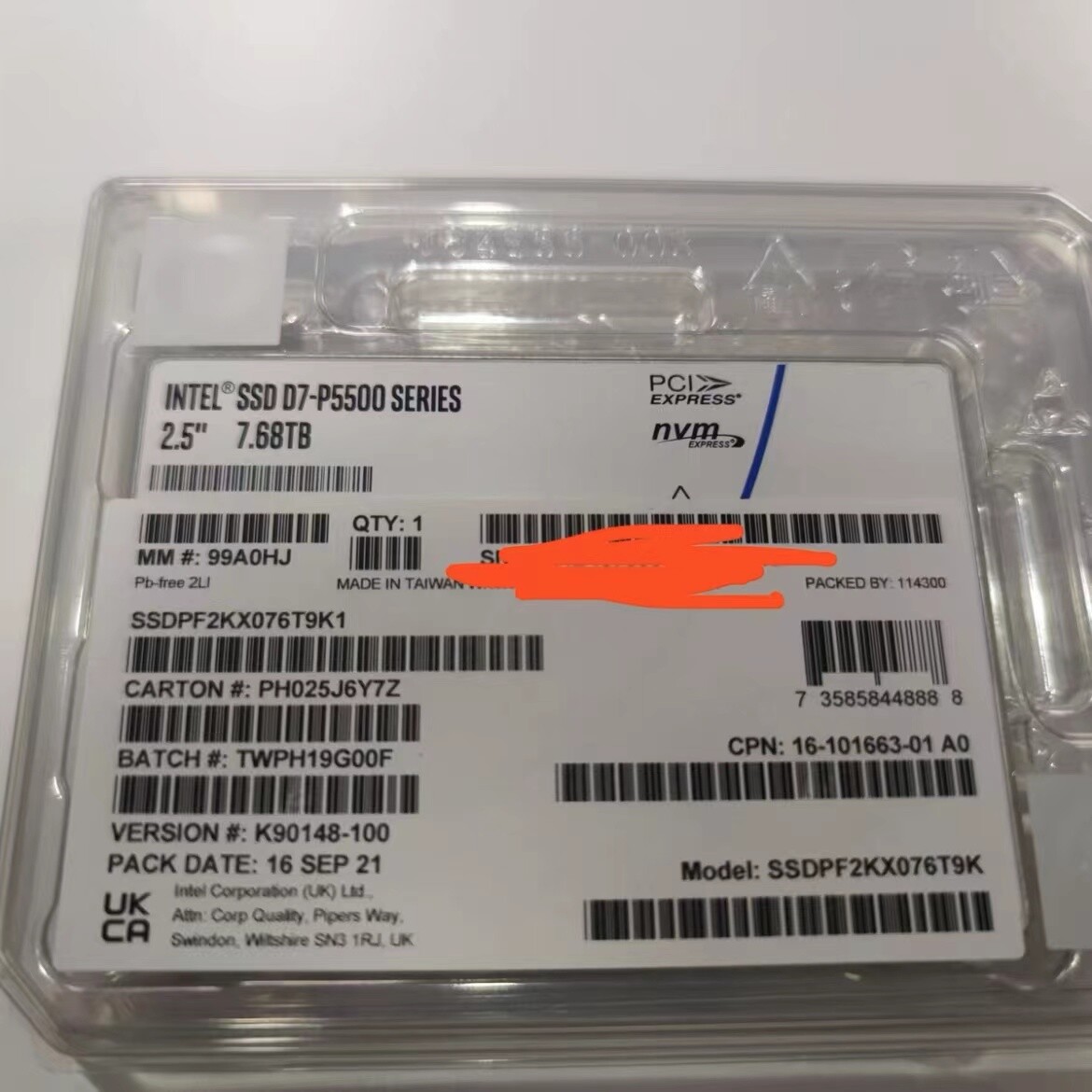 INTEL D7-P5500 7.68TB SSD 2.5" NVMe GEN 4 Solid State Drive ...