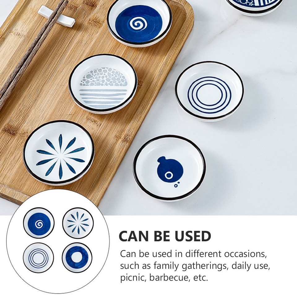 4Pcs Ceramic Seasoning Dishes Restaurant Dipping Dishes Sauce Plates ...