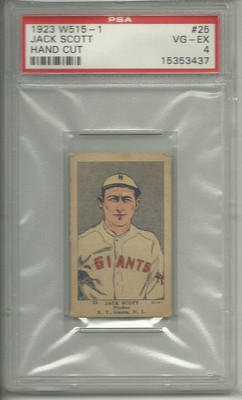 1923 W515-1 HAND CUT BASEBALL JACK SCOTT GRADED PSA 4 VG-EX VERY RARE ...