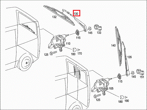 NEW GENUINE MERCEDES BENZ VITO W639 REAR WIPER ARM A0018204844 | eBay
