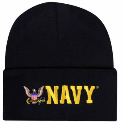 Embroidered License Black USN Navy Military Beanie Cap Stocking Hat ...