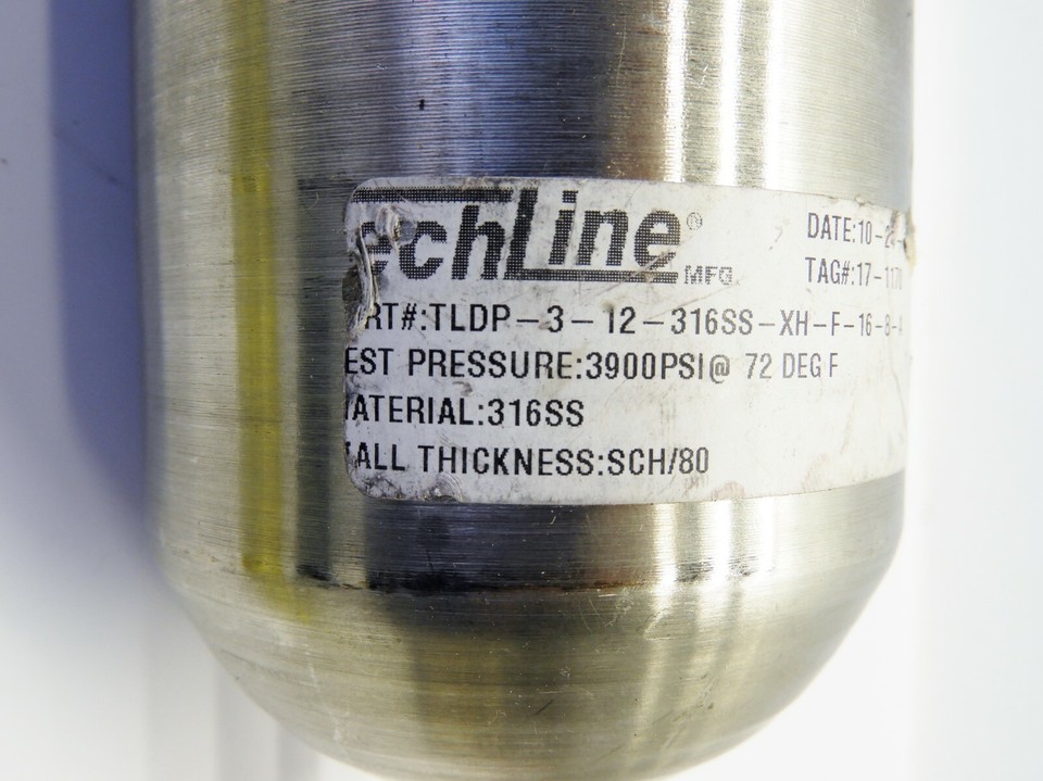 Techline Condensate Pot TDLP 3" x12" 316 SS Stainless, 1/2" NPTF Extra ...