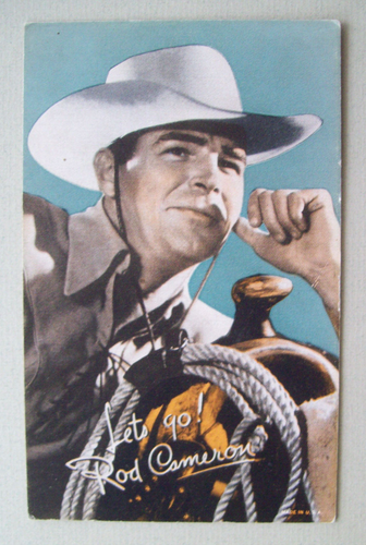 Cowboy movie star Rod Cameron trade card - colorized | eBay