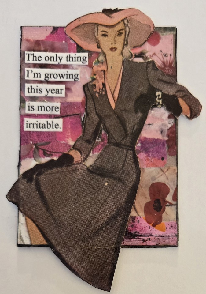 Collage Art Card ACEO ATC Vintage 1939 McCalls Image Snarky Women Grow ...