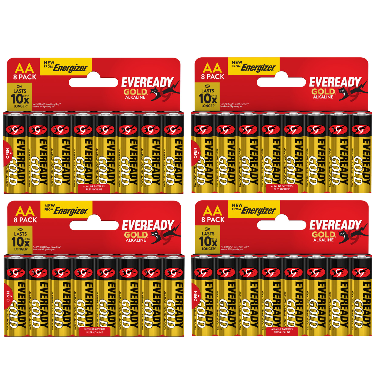 Pack of 32 Eveready AA Alkaline Gold Batteries for Clocks Radios and ...