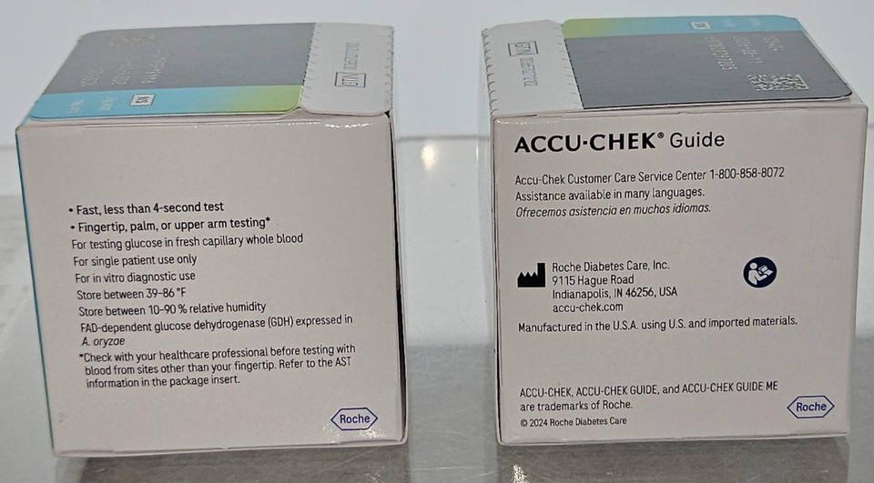 200 Accu-Chek Guide Test Strips 2 boxes of 100 Free Shipping Exp 7/26 ...