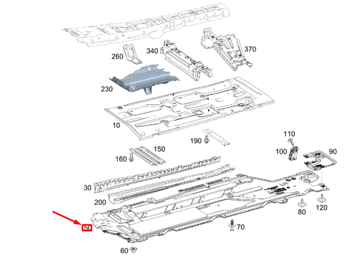MERCEDES-BENZ GLB X247 Front Right Main Floor Cover A1776808603 NEW ...