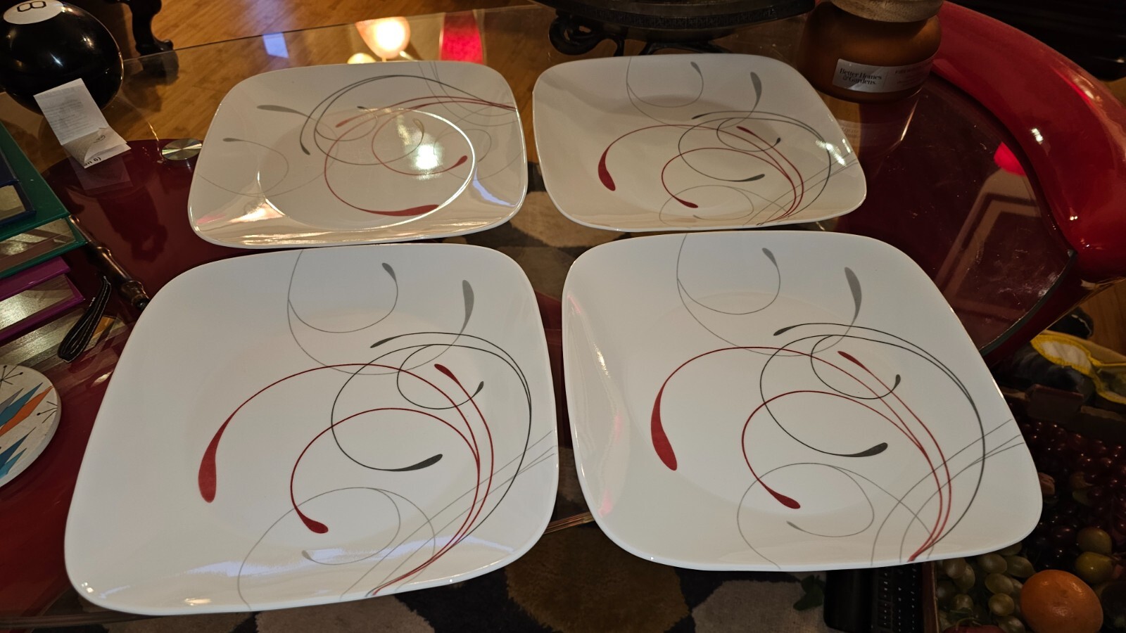 Vintage Corelle Splendor Square 10¼" Dinner Plates set of 4 | eBay